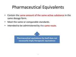 Parameters to evaluate Bioequivalence | PPTX