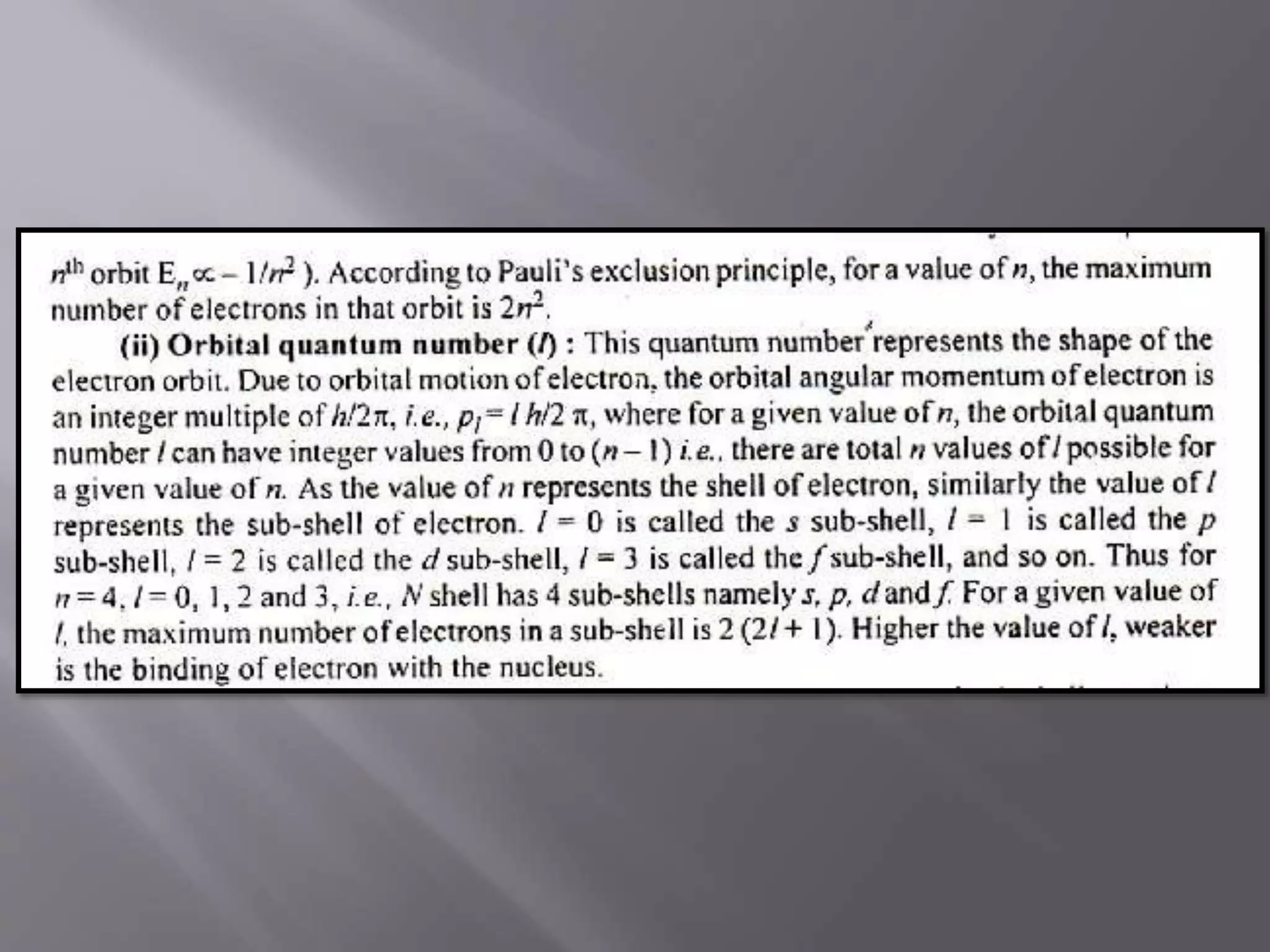 vector atom model and quantum numbers associated with an electronVinita ...