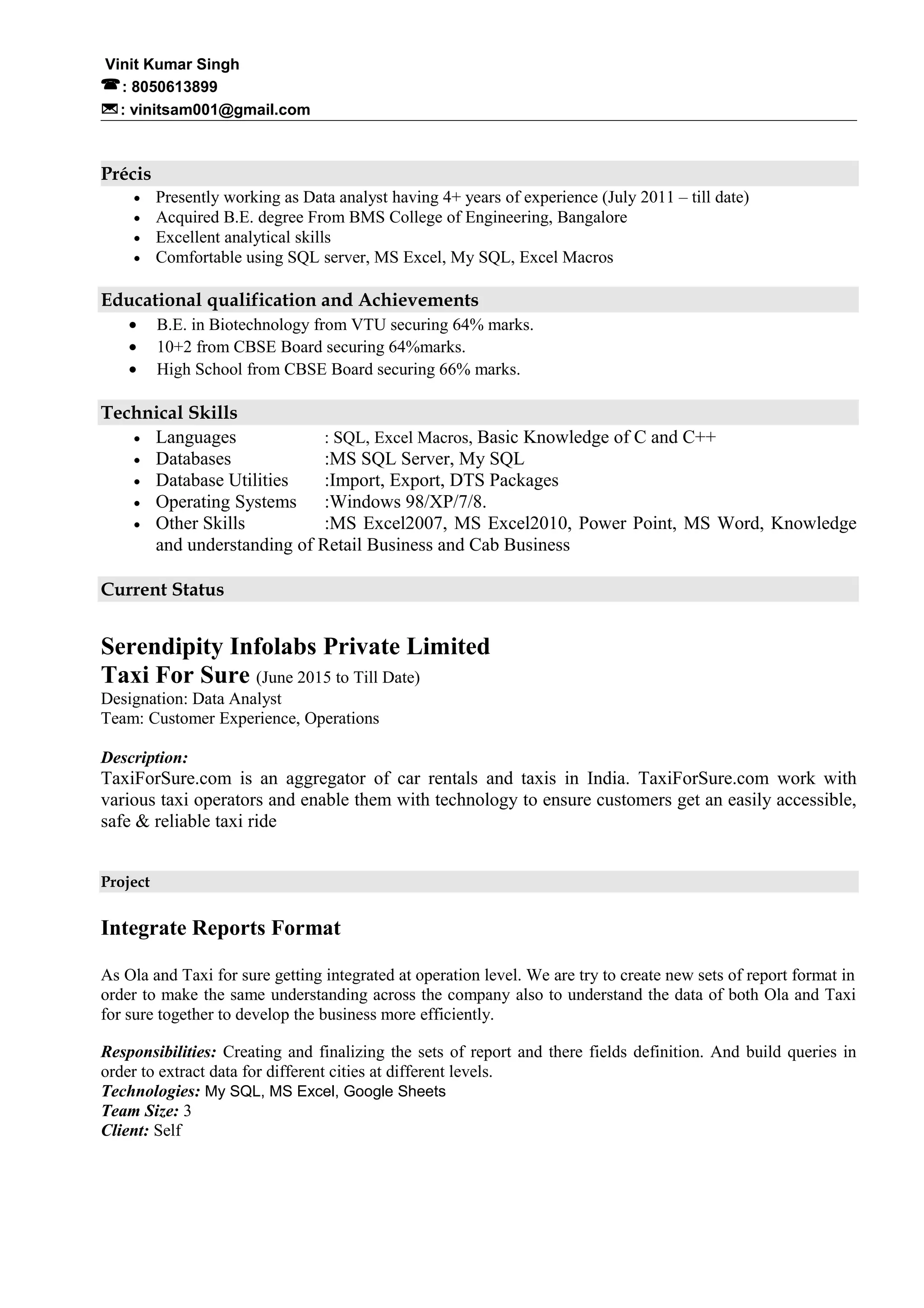 Vinit kumar singh_cv | DOC