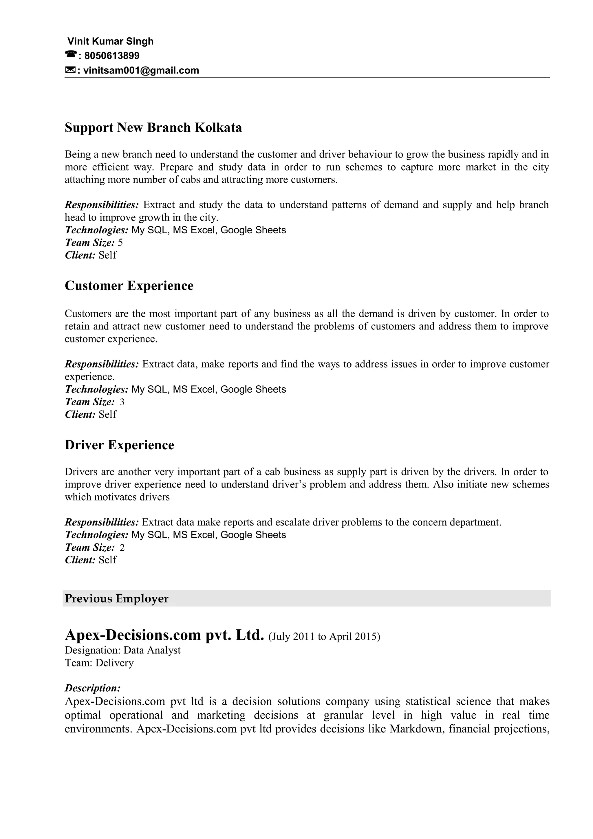 Vinit kumar singh_cv | DOC