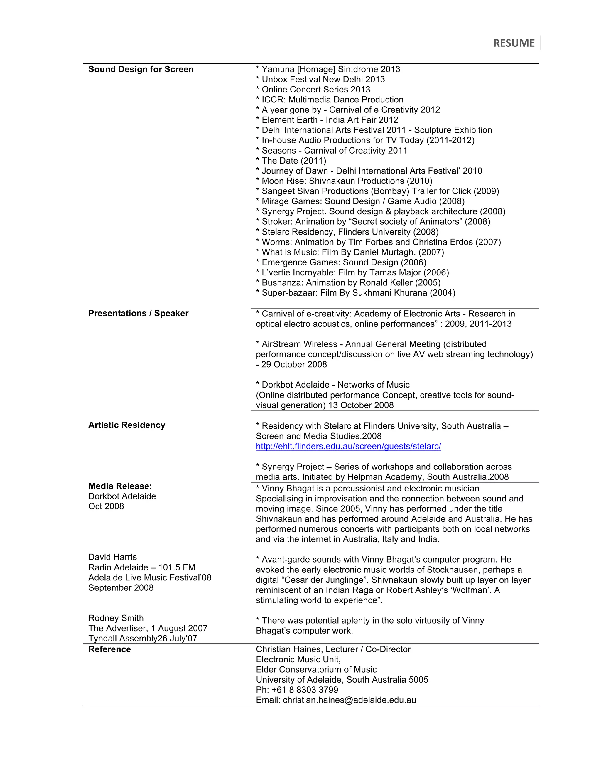 Vinny Bhagat [ Resume ] | PDF