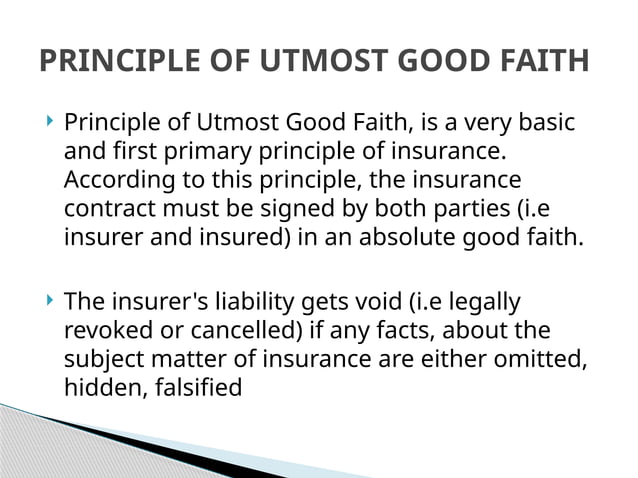 Presentation on Principle of life insurance | PPT
