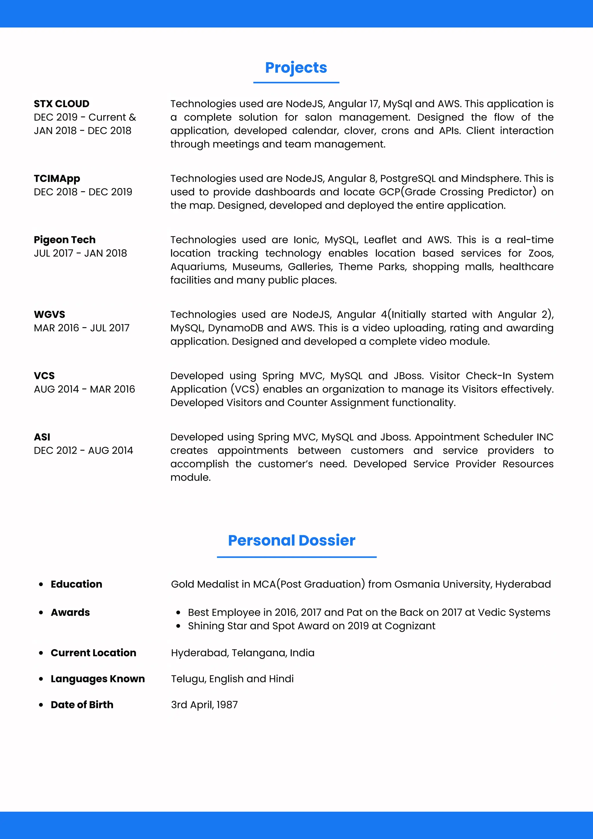 Professional Resume Template for Software Developers | PDF