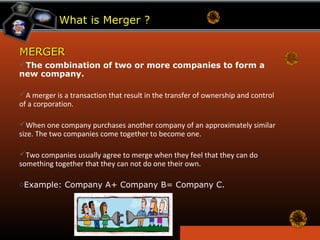 Mergers and Acquisition-A Brief Study | PPT