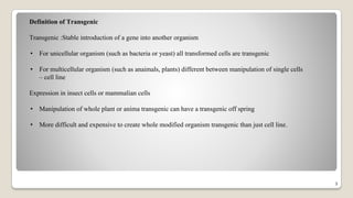 General transfer and transgenic technology in plant and animal | PDF