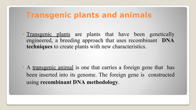 General transfer and transgenic technology in plant and animal | PPT