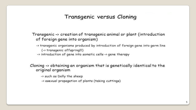 General transfer and transgenic technology in plant and animal | PPT