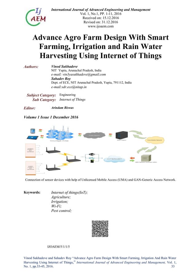 precise agriculture using internet of things | PDF