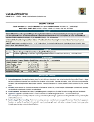 Vinod ramamoorthy project manager | DOCX