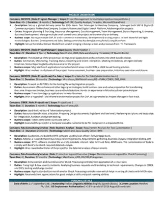 Vinod ramamoorthy project manager | DOCX