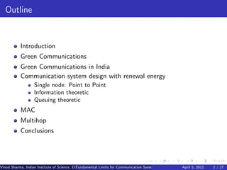 Green Telecom & IT: Vinod sharma : Green Telecom | PDF