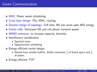 Green Telecom & IT: Vinod sharma : Green Telecom | PDF