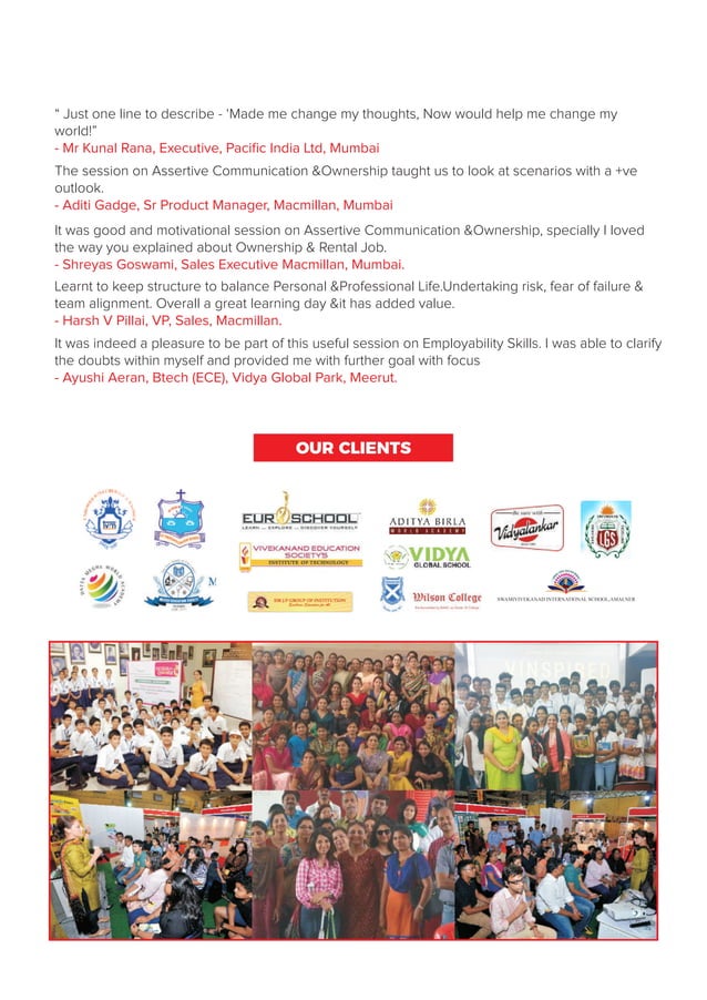 V inspire Brochure - CORPORATE TRAINING | PDF
