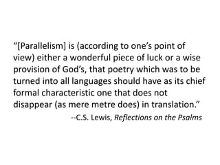 Poetry of the Psalms | PPT