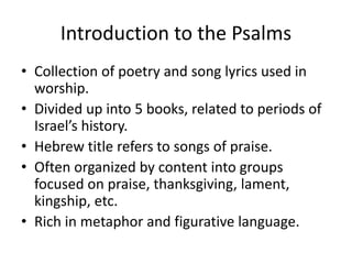 Poetry of the Psalms | PPT