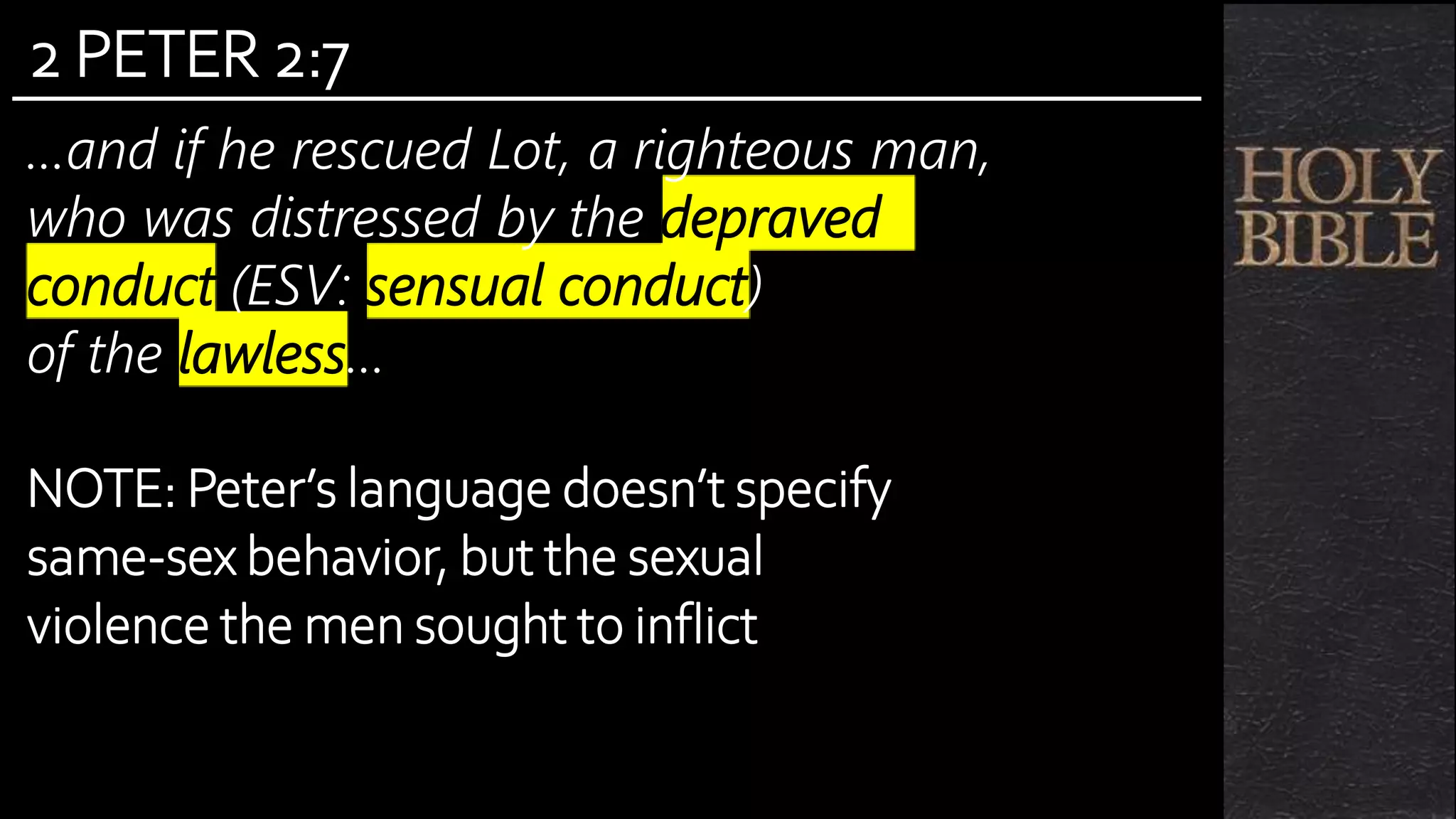 The Sin of Sodom and Gomorrah: Gen 19 + a Bunch of Prophets | PPTX