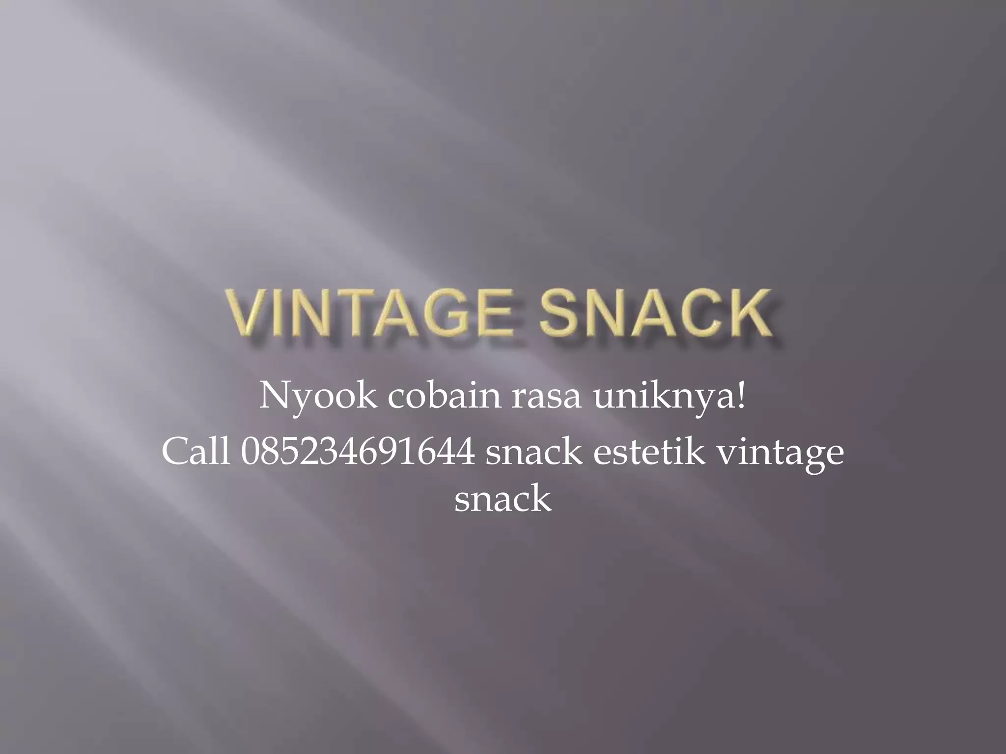 Vintage snack | PPT