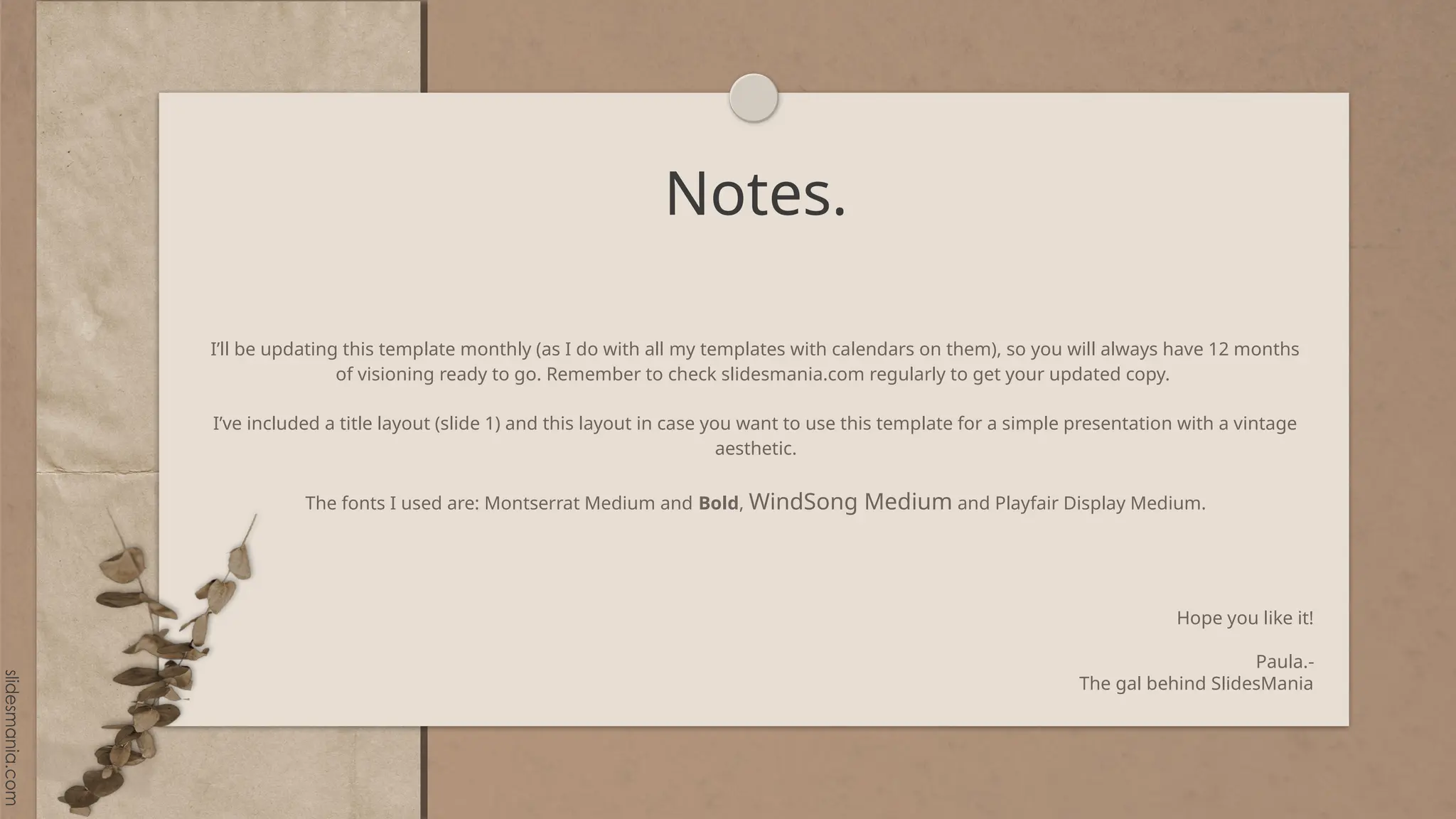 Desain PPT tempale free Vintage vision board pptx | PPTX