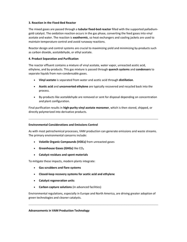 Vinyl Acetate Monomer Production Process Explained, From Ethylene to ...