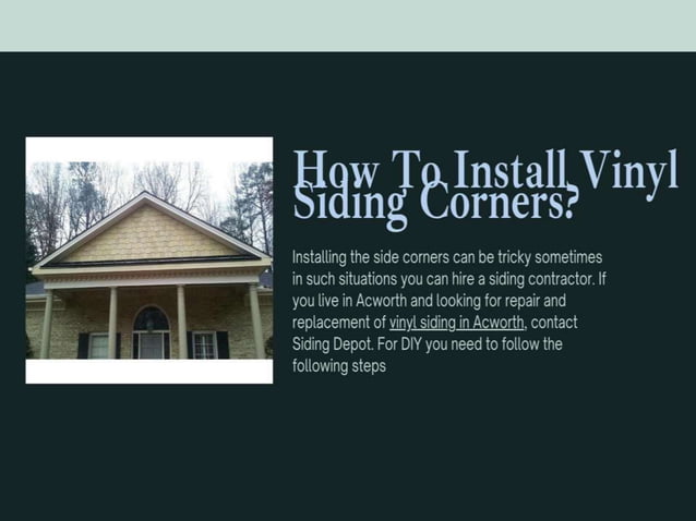 Vinyl Siding Repair | How to Replace a Corner Piece? | PPTX