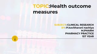 health outcome measure | PPTX