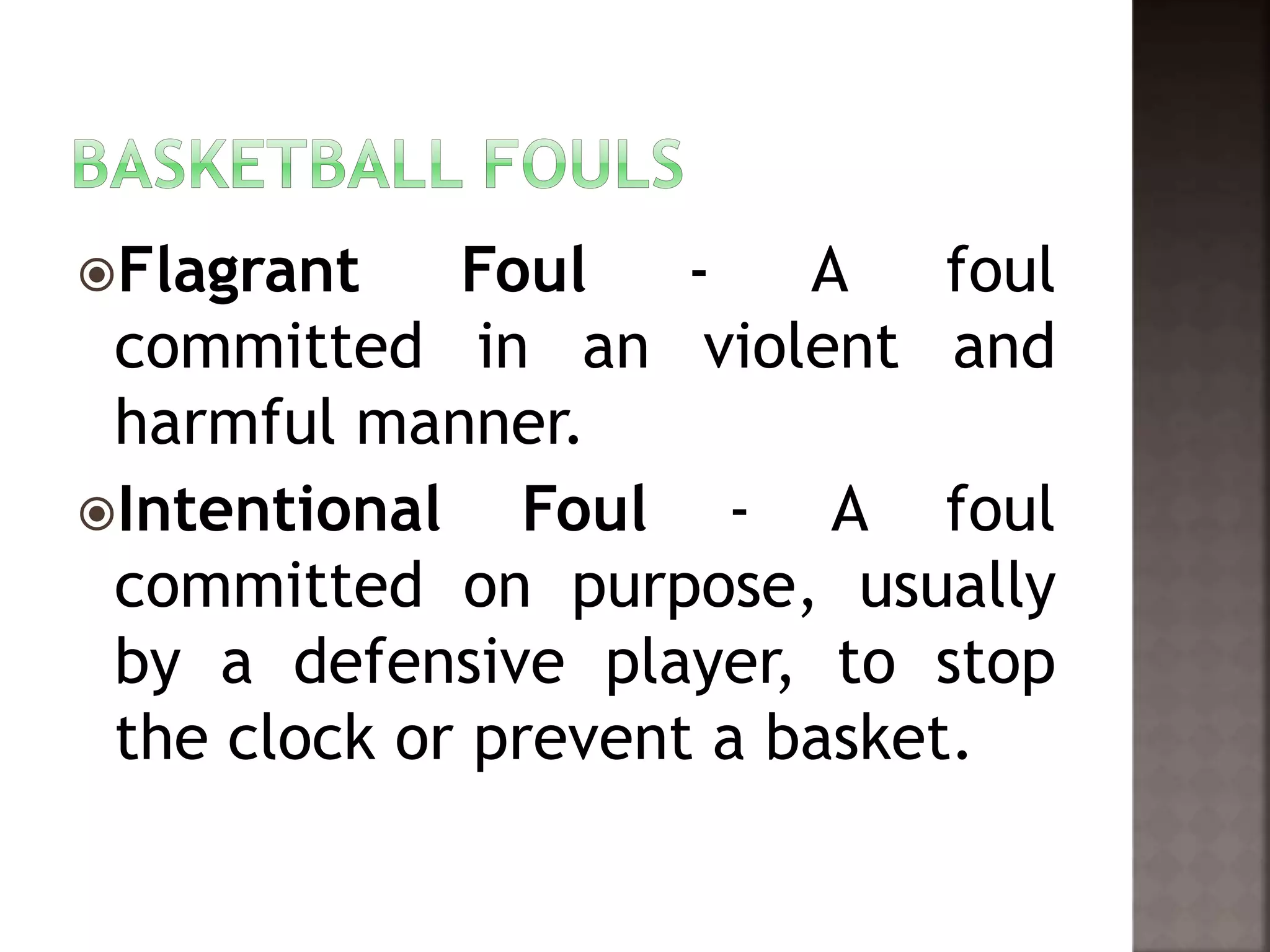 Violations and fouls in basketball | PPSX
