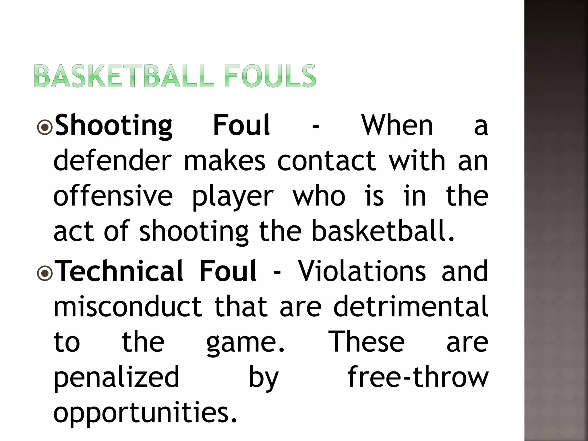 Violations and fouls in basketball | PPSX