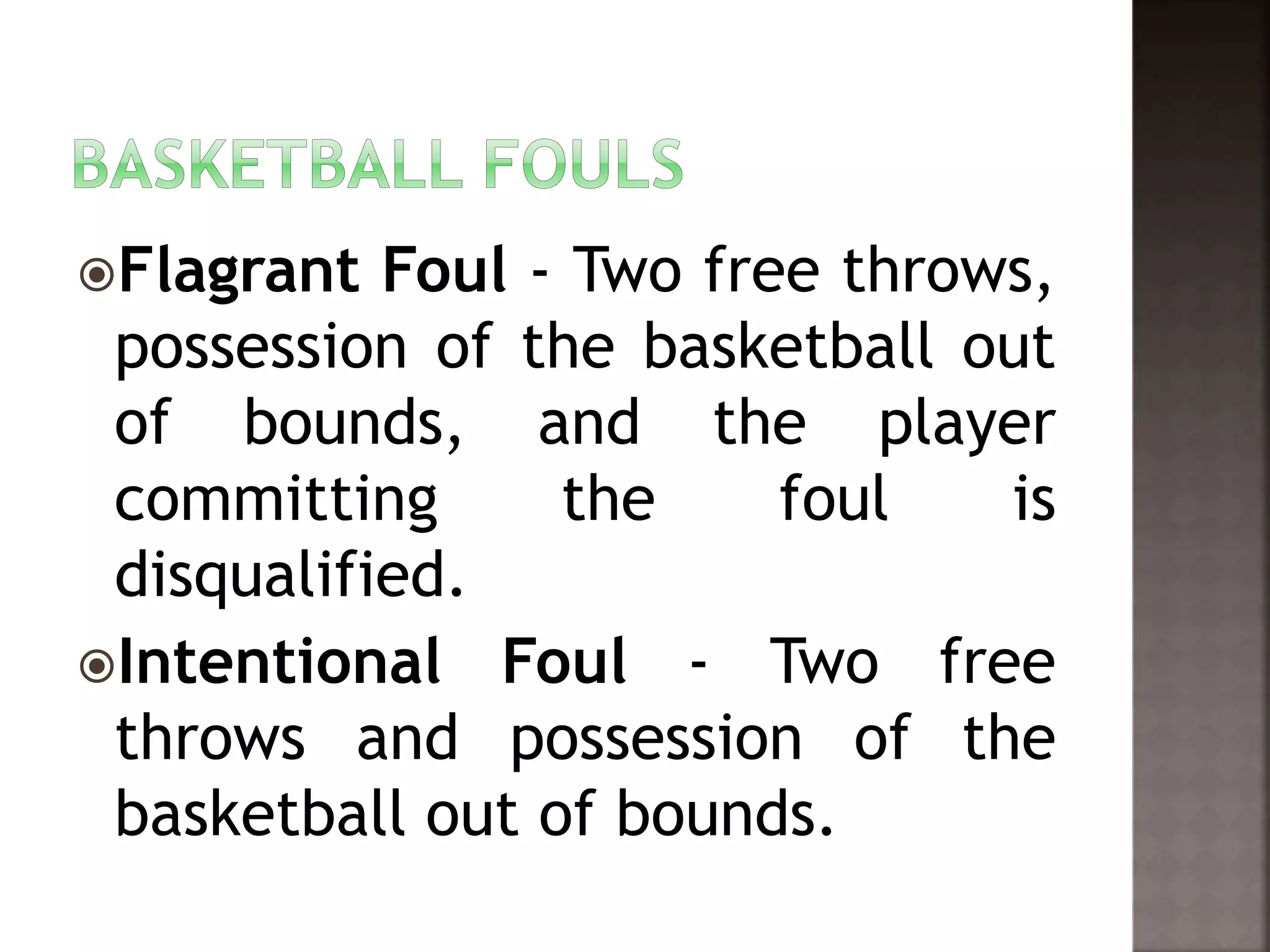 Violations and fouls in basketball | PPSX