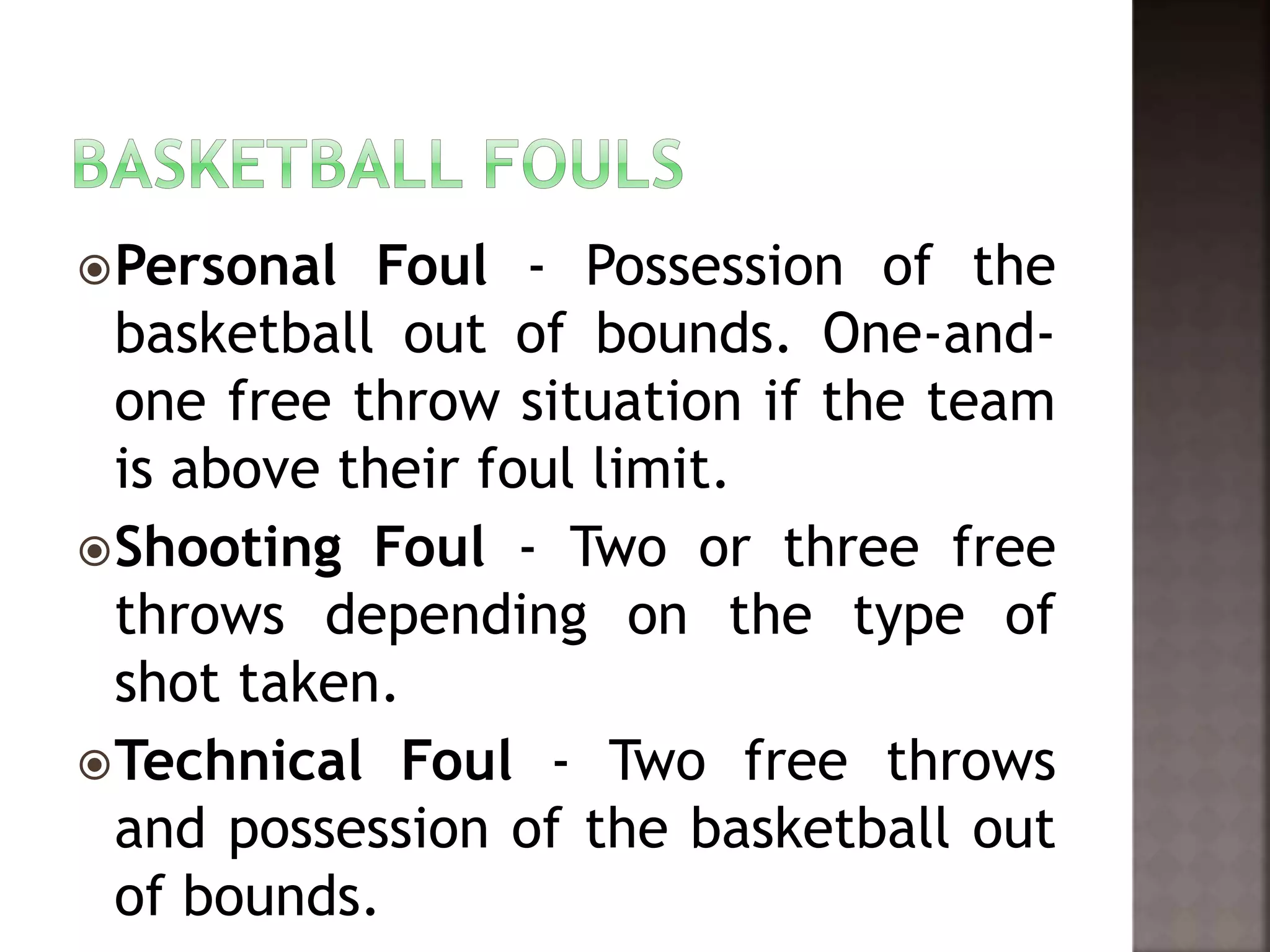 Violations and fouls in basketball | PPSX