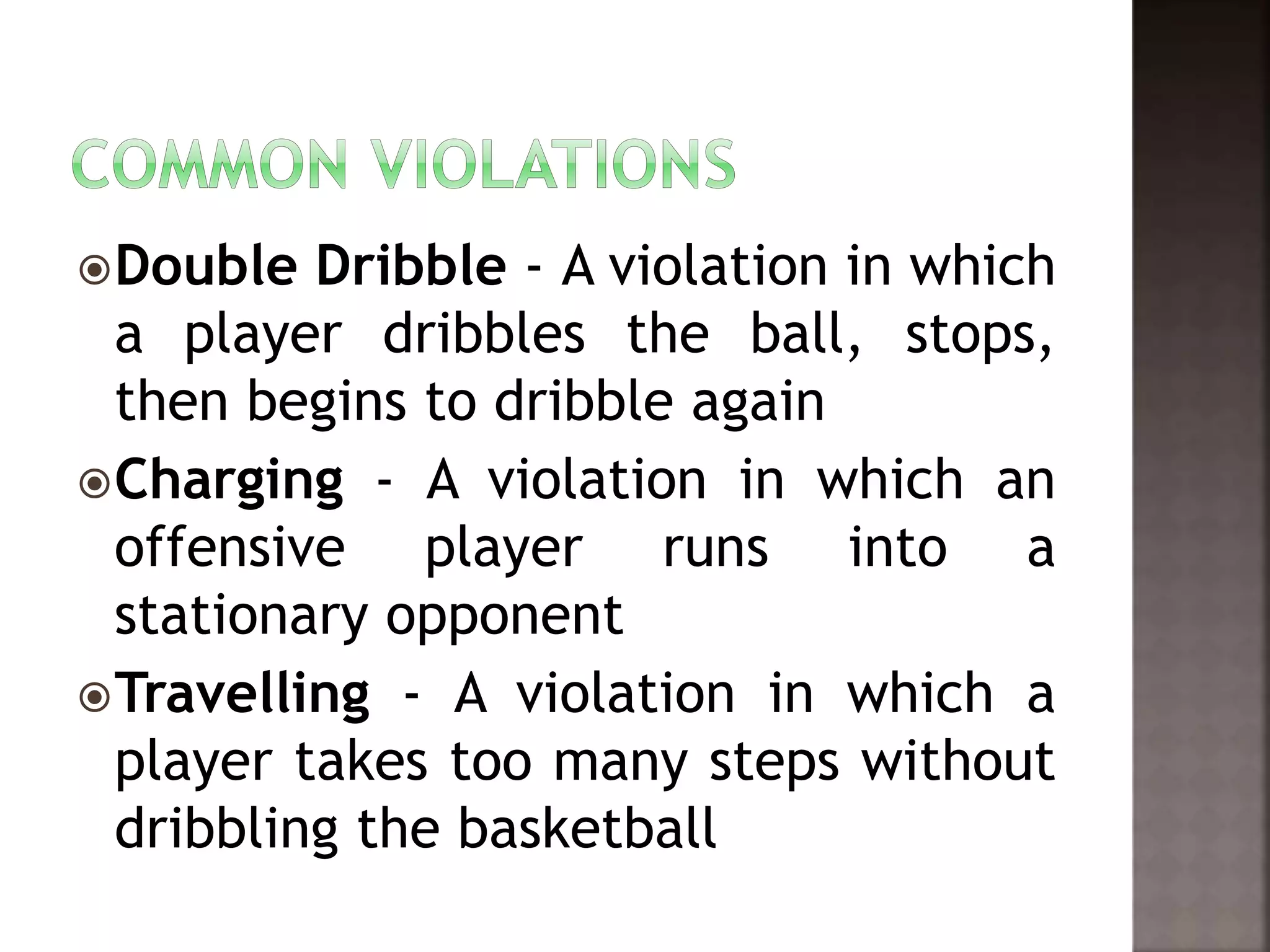 Violations and fouls in basketball | PPSX