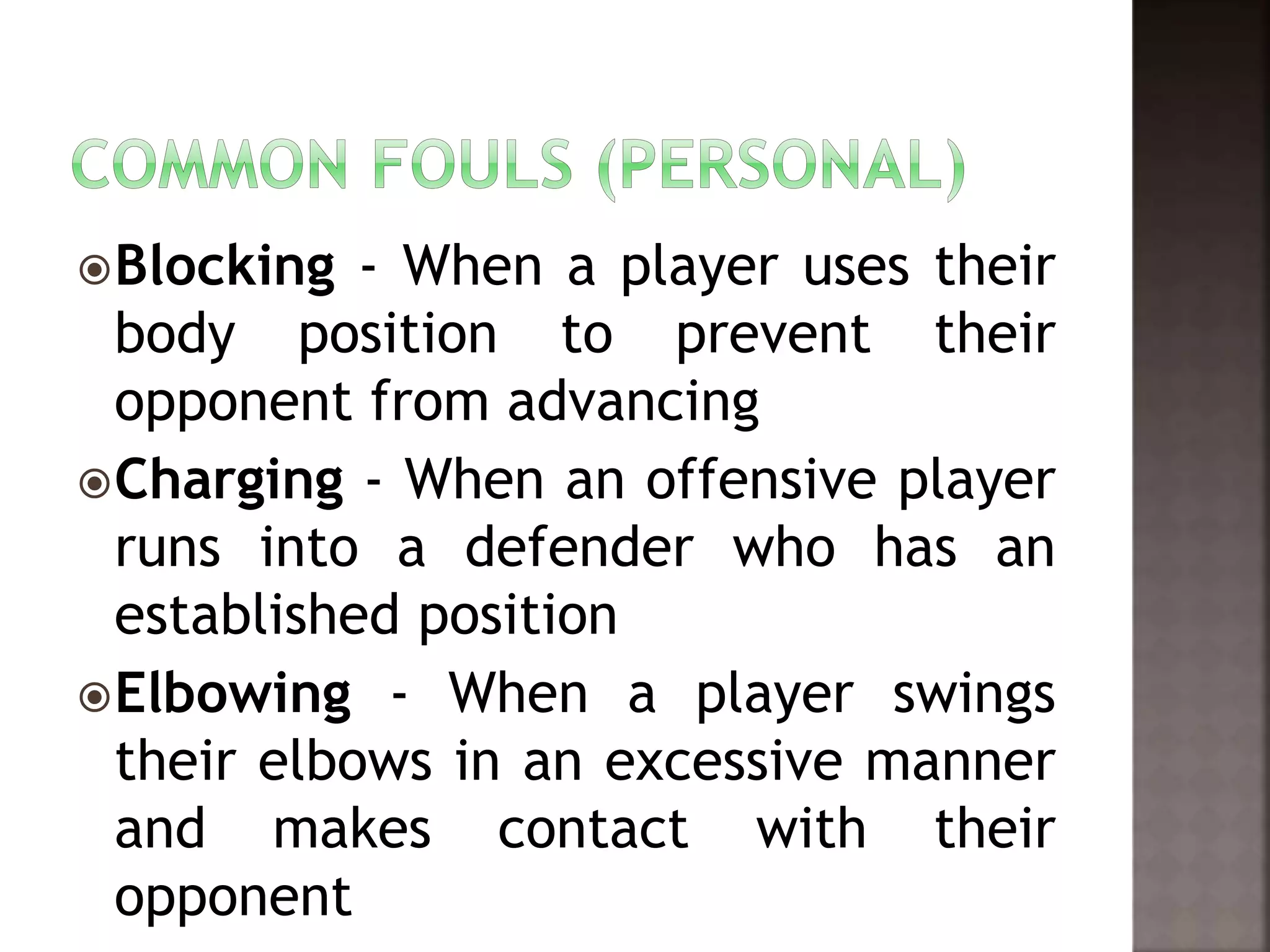 Violations and fouls in basketball | PPSX