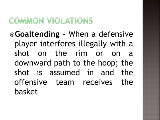 Violations and fouls in basketball | PPSX | Basketball | Sports