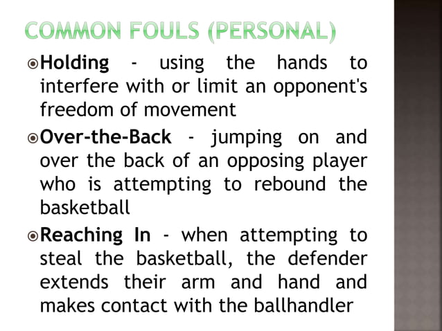 Violations and fouls in basketball | PPSX | Basketball | Sports