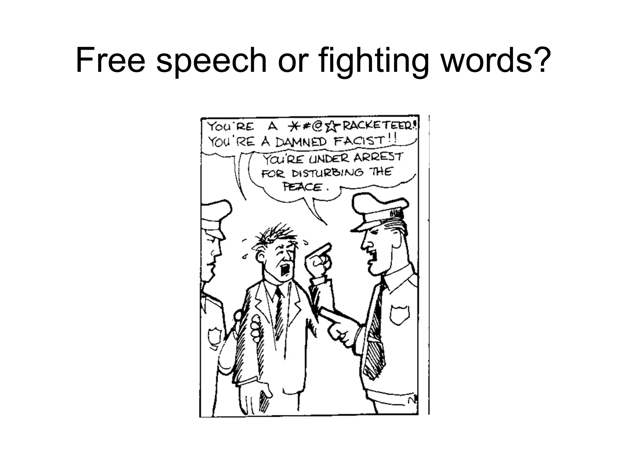Fighting words, incitement, true threats and the First Amendment | PPT