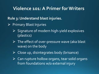 Violence 101: A Primer for Writers | PPT