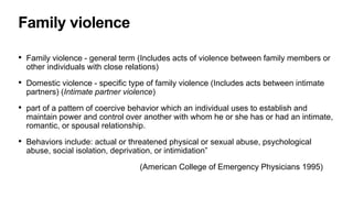 Abuse and interpersonal violence MD students | PPTX