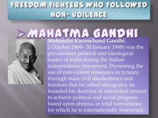 Violence nd non vio leaders | PPT