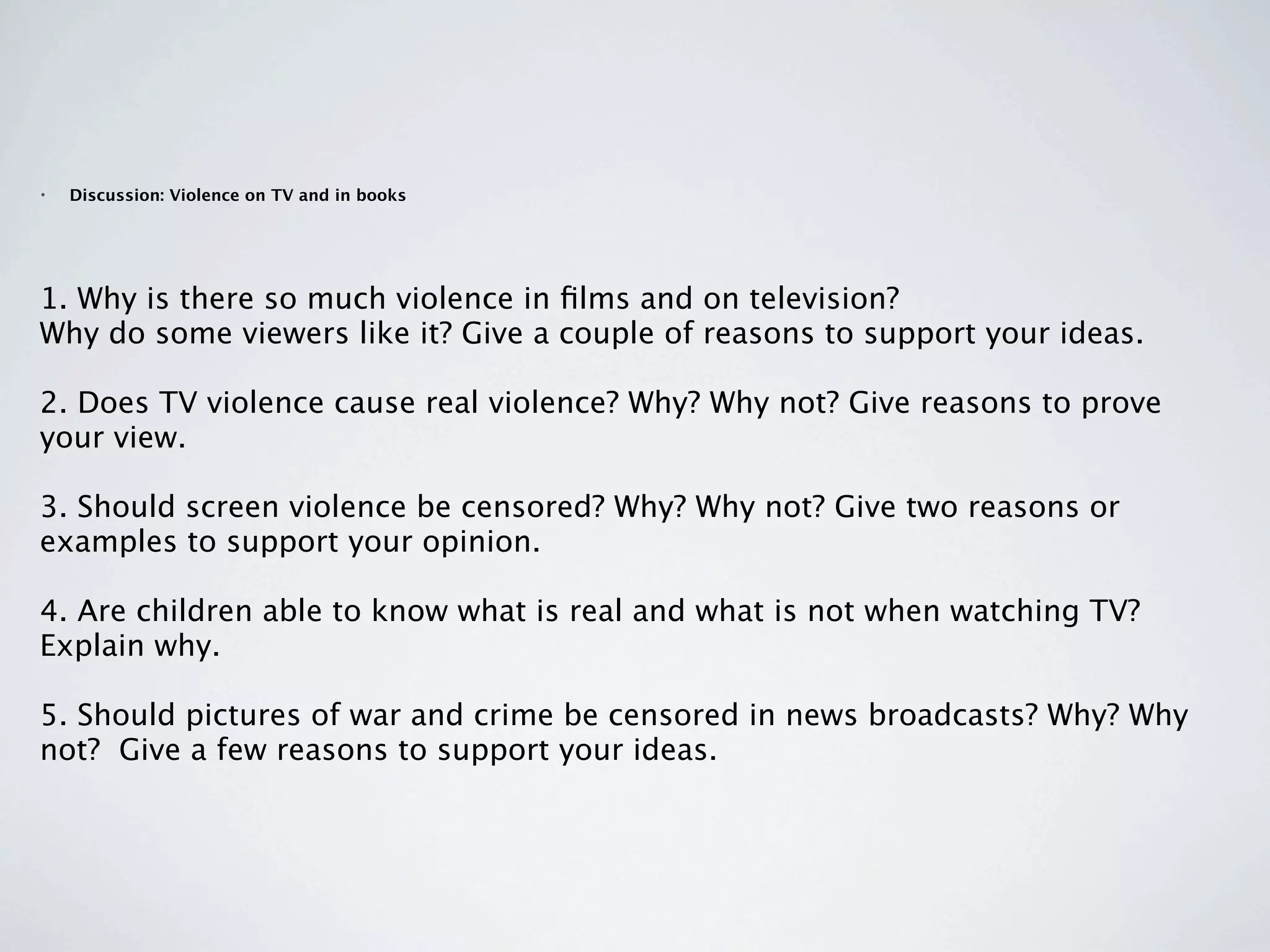 Violence on tv | KEY