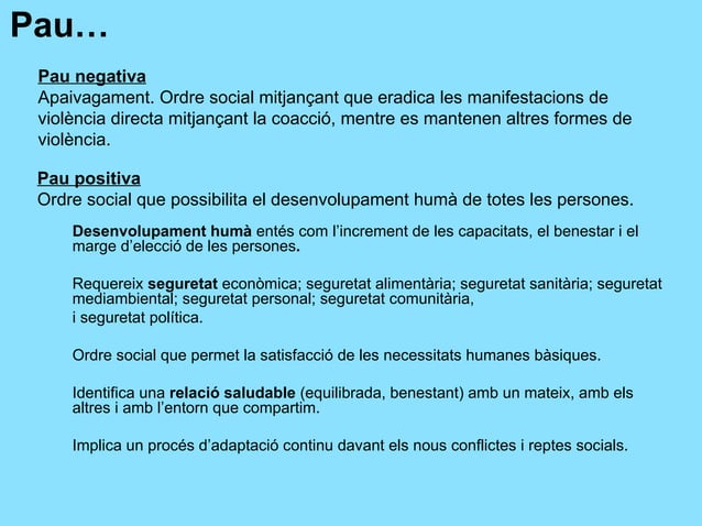 Violencia, conflicte, pau... | PPT