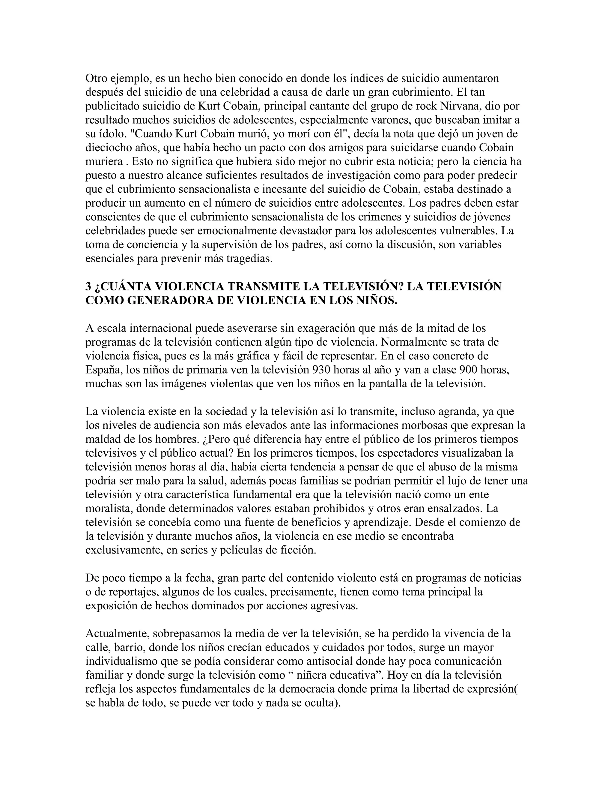 Violencia en la televisión | DOCX | Genres