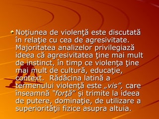 Violența - agresivitate ppt | PPT