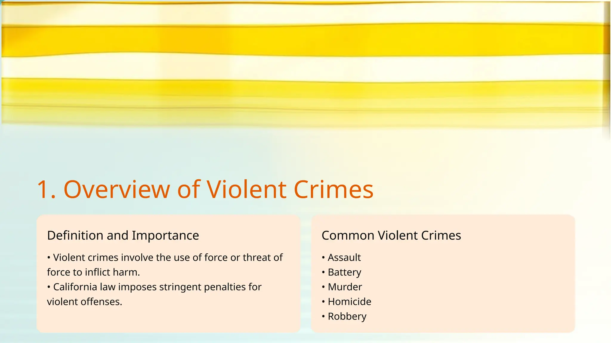 Types of Violent Crimes and Common Charges in California | PPTX