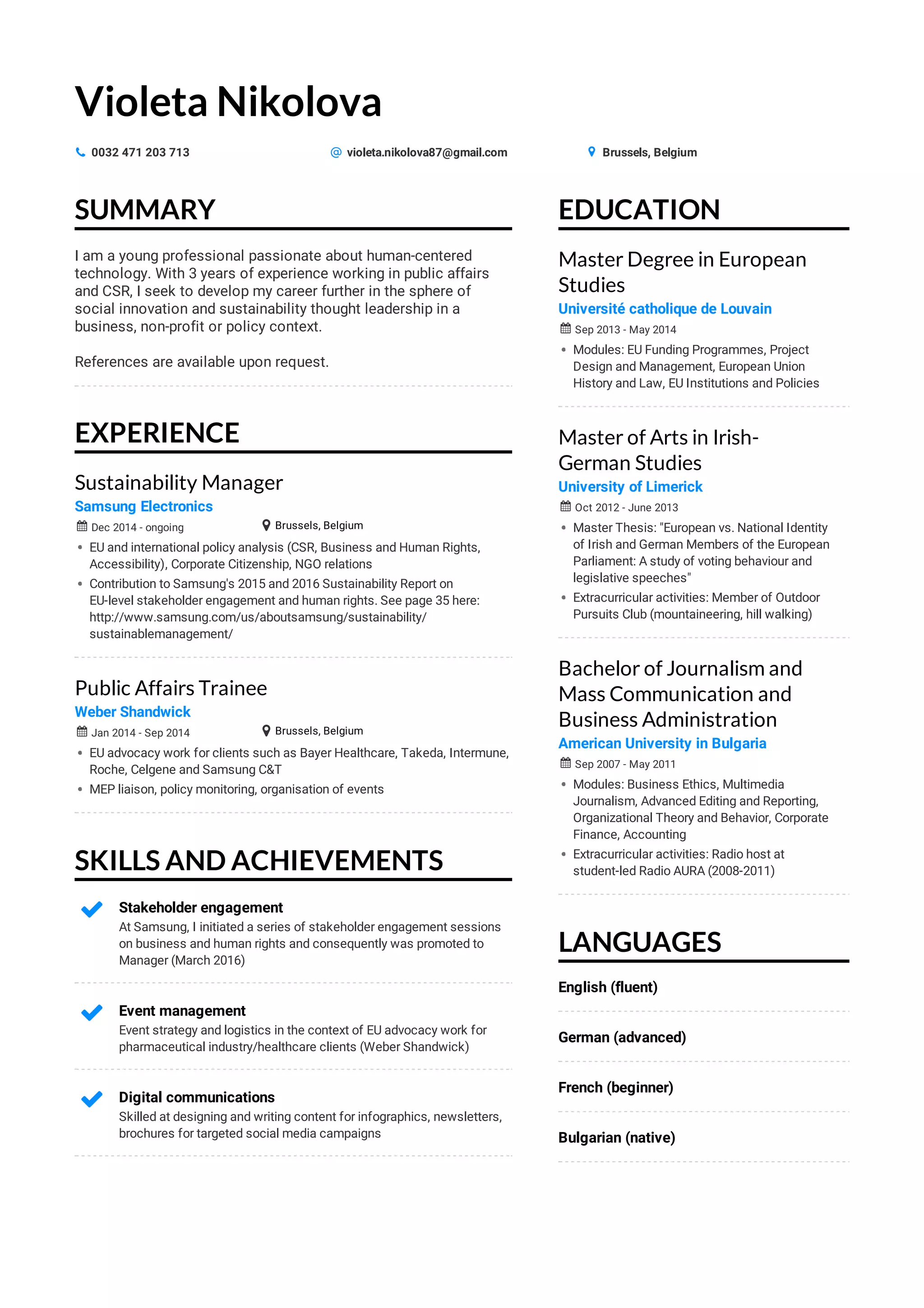 Violeta Nikolova Resume | PDF