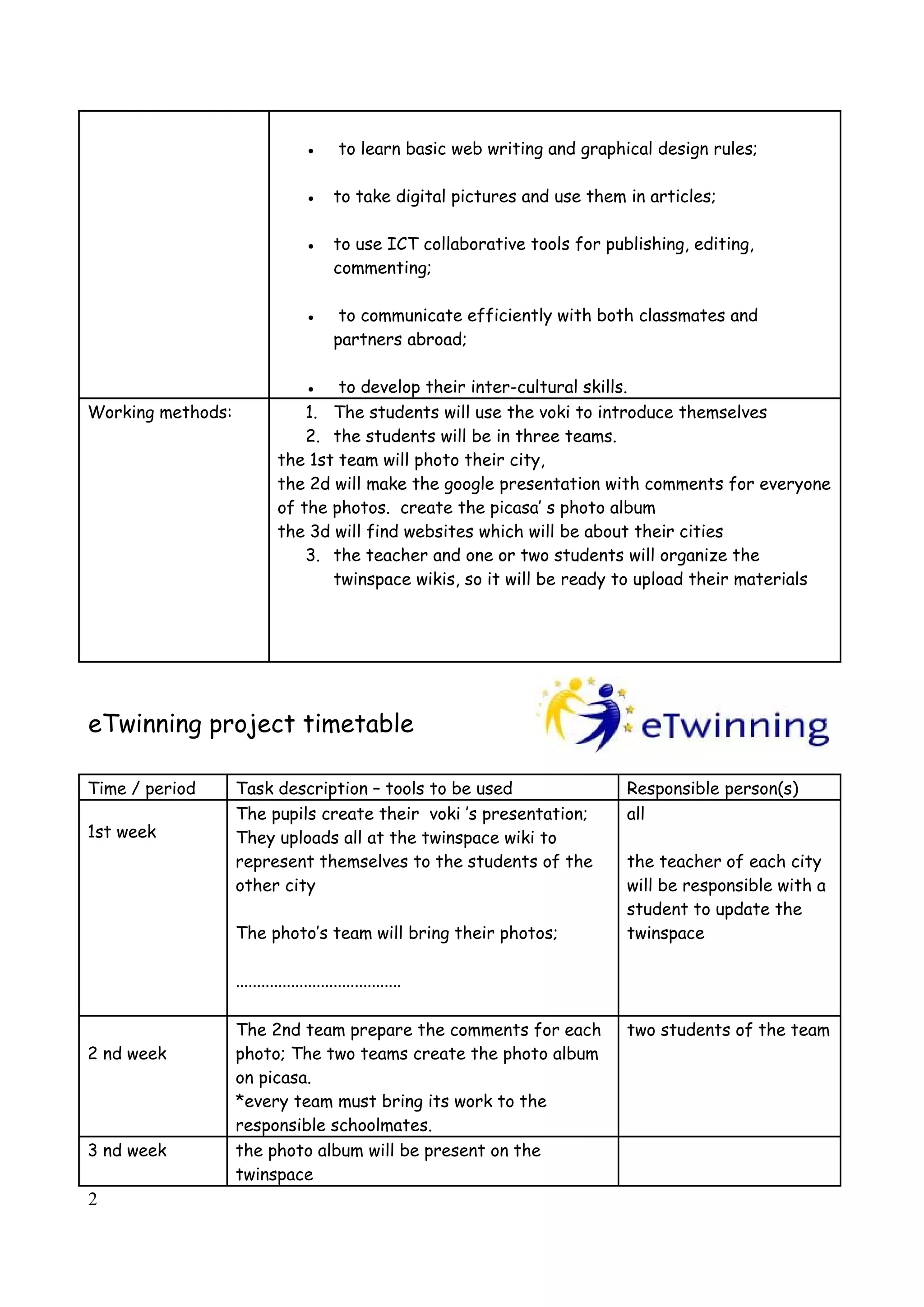 Violet group e twinning project-planning | PDF