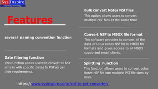 SysInspire NSF Converter Free Software | PPTX