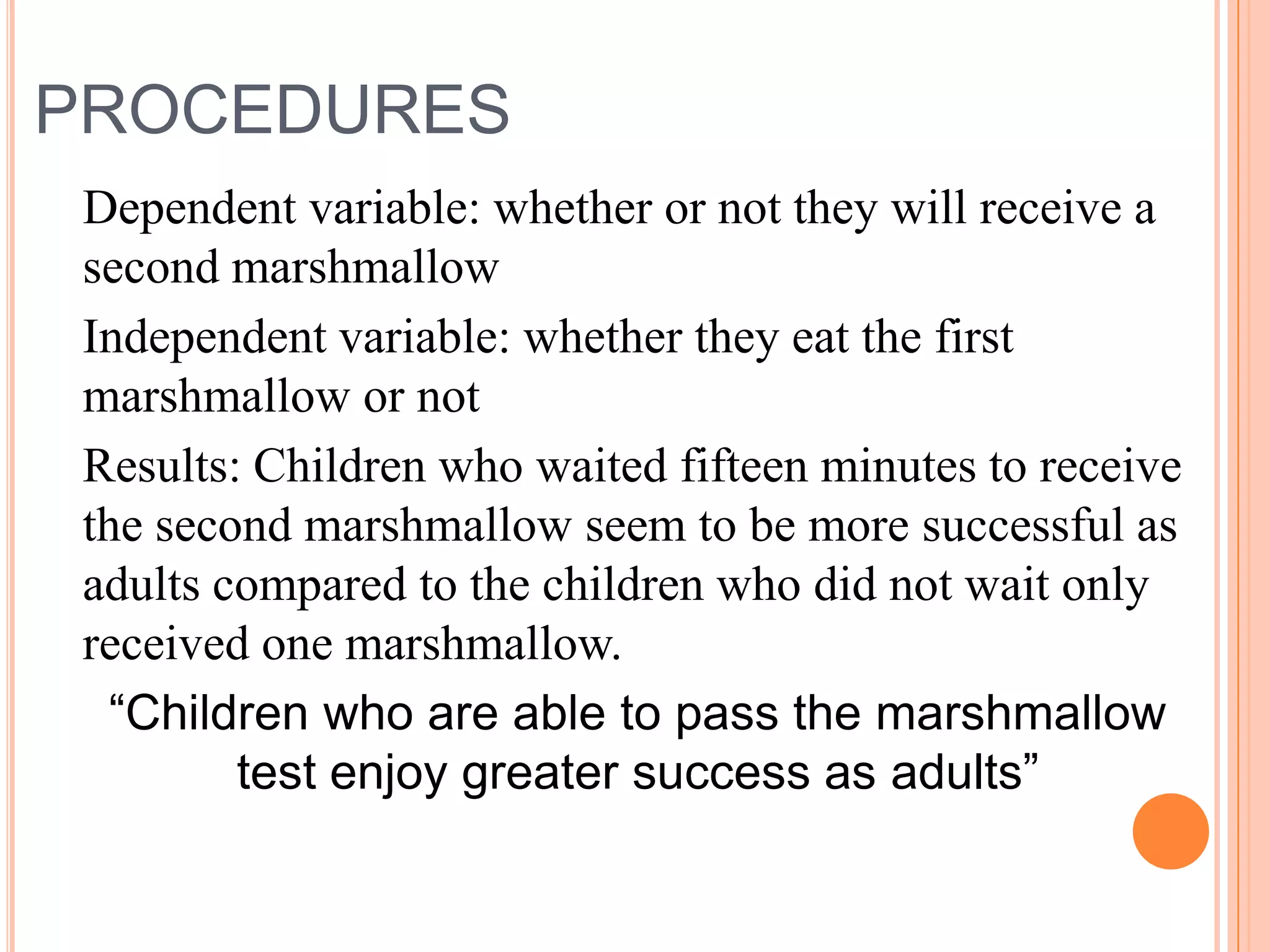 Marshmallow Test | PPTX