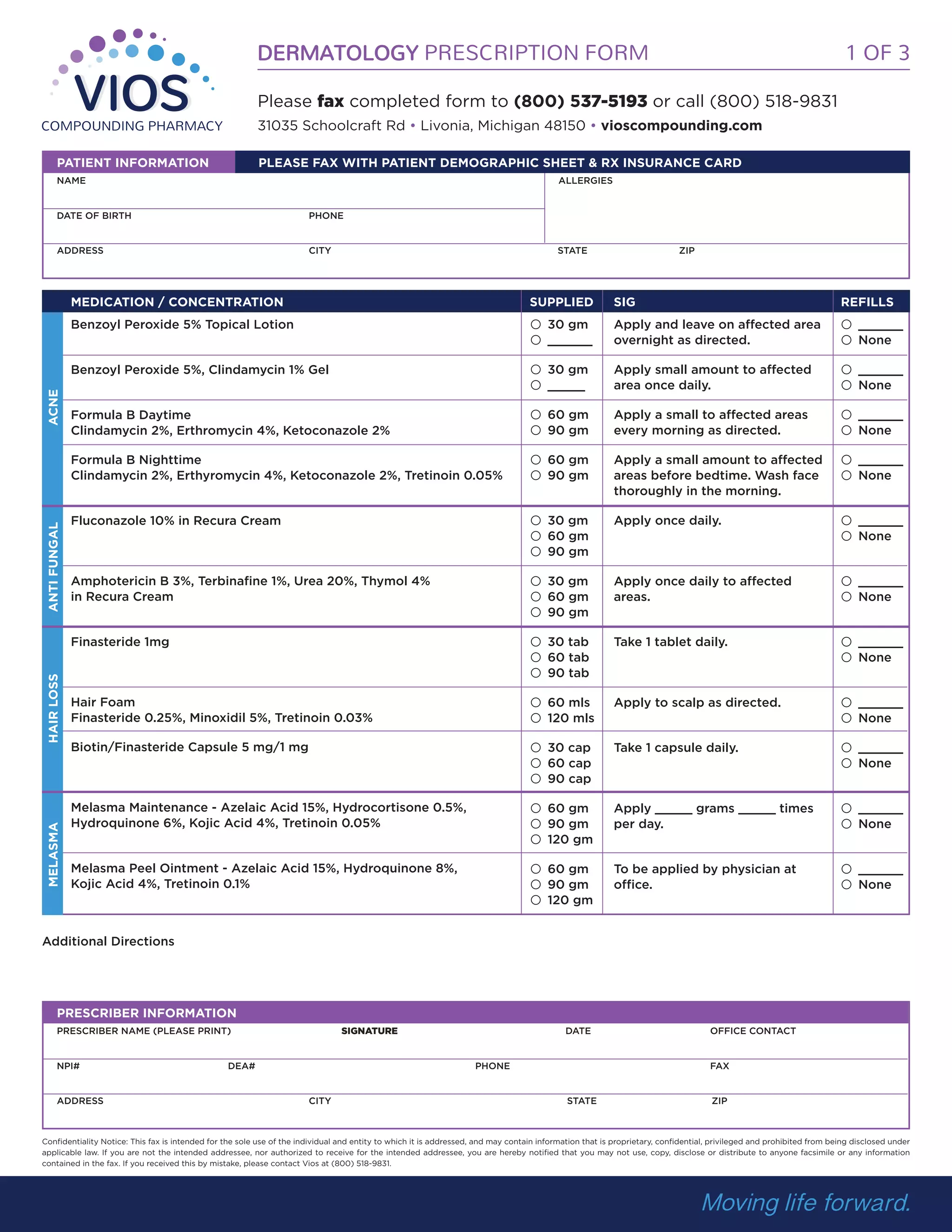 Vios compounding-dermatology-form | PDF