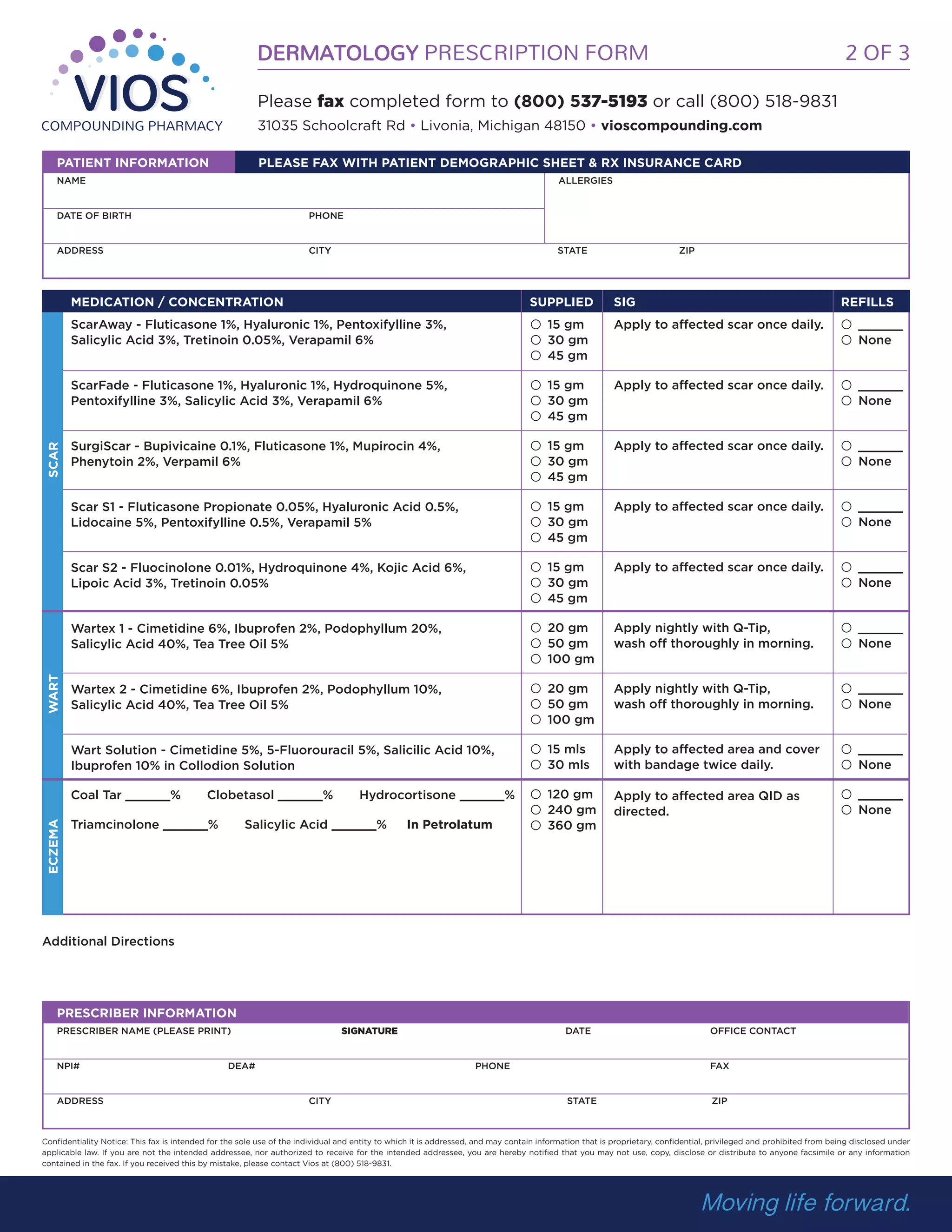 Vios compounding-dermatology-form | PDF