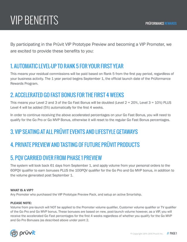 Pruvit VIP Benefits | PDF