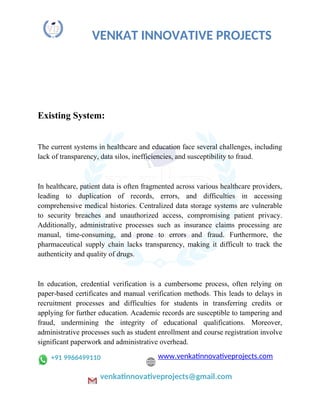 VIP25P509.BLOCK CHAIN BASED E-GOVERNANCE IN HEALTHCARE & EDUCATION ...